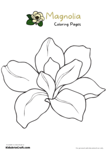 Magnolia Coloring Pages For Kids – Free Printables - Kids Art & Craft