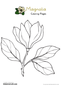 Magnolia Coloring Pages For Kids – Free Printables - Kids Art & Craft