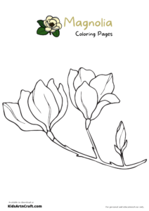 Magnolia Coloring Pages For Kids – Free Printables - Kids Art & Craft