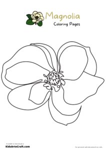 Magnolia Coloring Pages For Kids – Free Printables - Kids Art & Craft