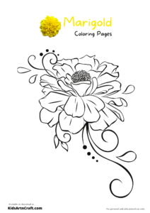 Marigold Coloring Pages For Kids – Free Printables - Kids Art & Craft