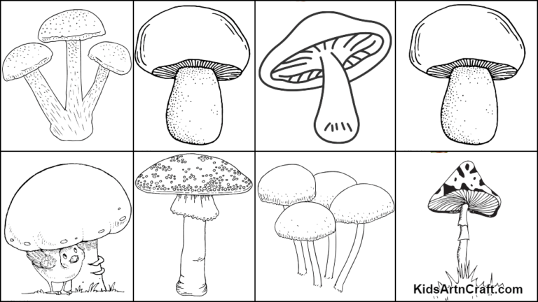 Mushroom Coloring Pages For Kids – Free Printables - Kids Art & Craft