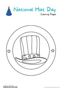 National Hat Day Coloring Pages For Kids – Free Printables - Kids Art ...