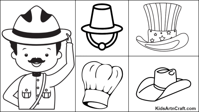 National Hat Day Coloring Pages For Kids – Free Printables - Kids Art ...