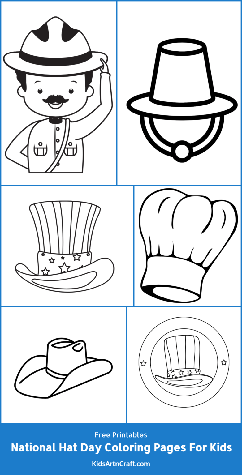 National Hat Day Coloring Pages For Kids – Free Printables - Kids Art ...