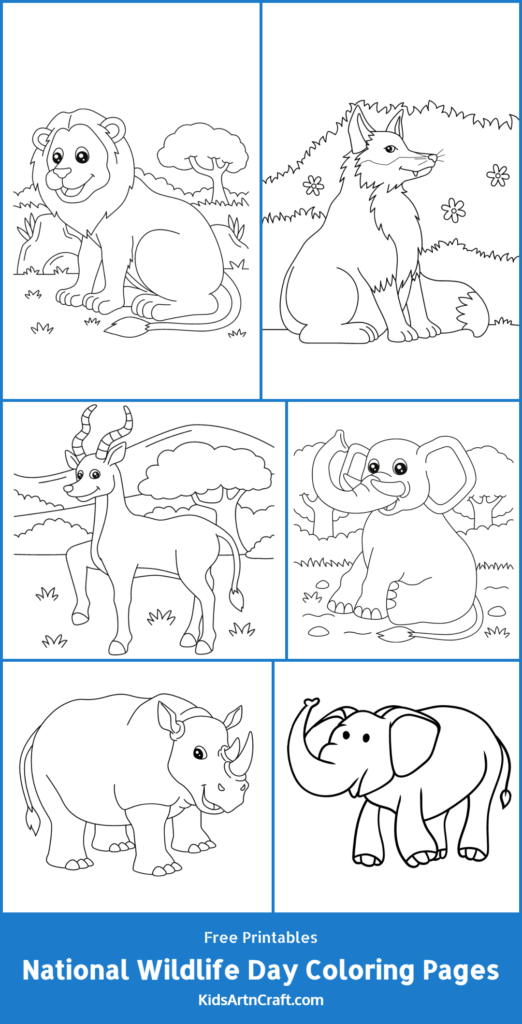 National Wildlife Day Coloring Pages For Kids – Free Printables - Kids ...