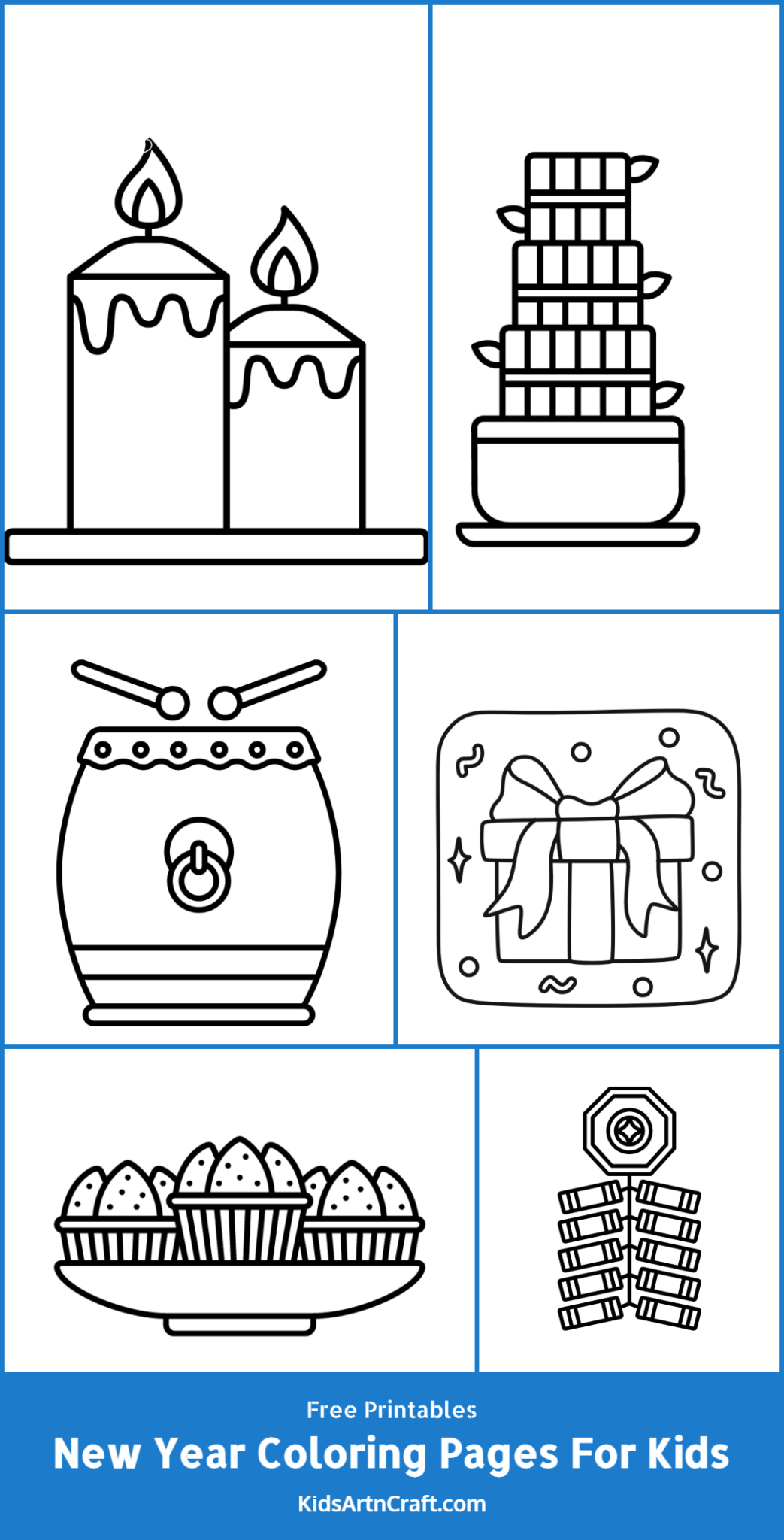 New Year Coloring Pages For Kids – Free Printables - Kids Art & Craft