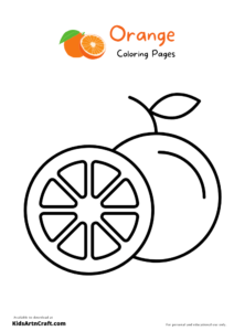 Orange Coloring Pages For Kids – Free Printables - Kids Art & Craft