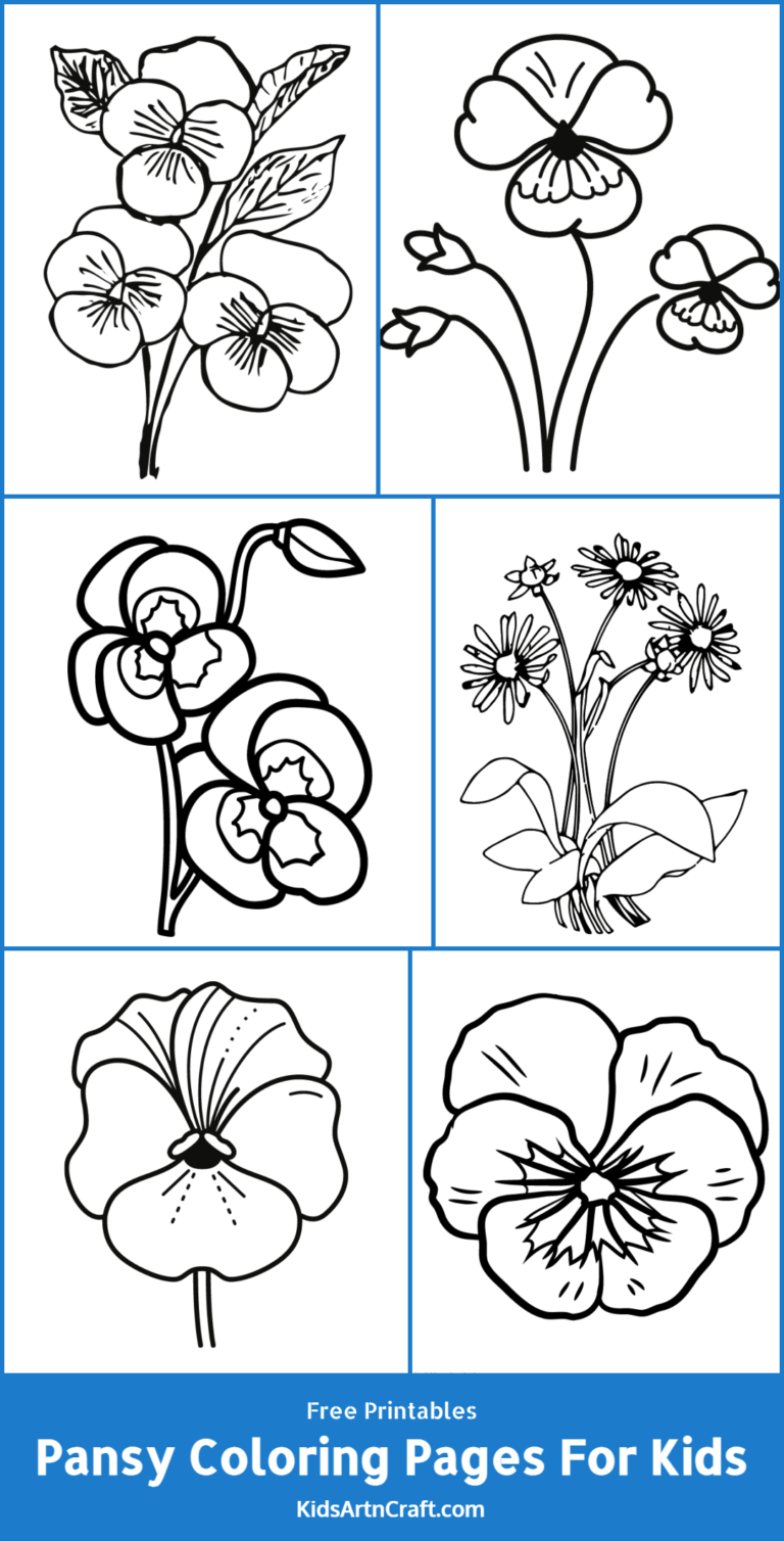Pansy Coloring Pages For Kids – Free Printables - Kids Art & Craft