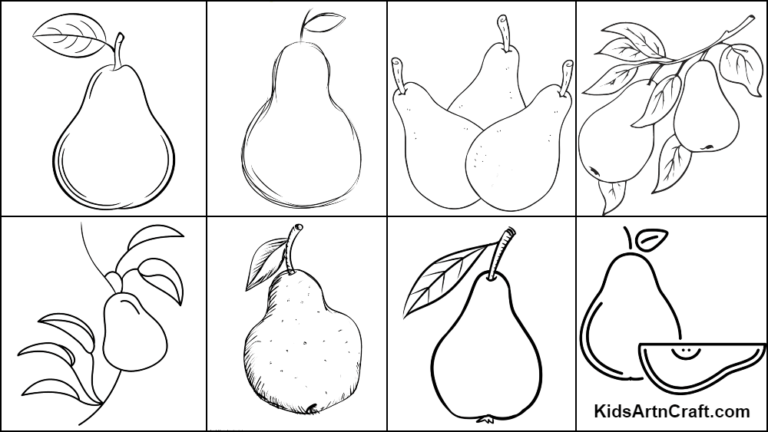 Pear Coloring Pages For Kids – Free Printables - Kids Art & Craft