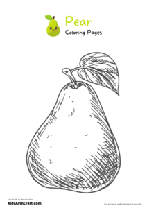 Pear Coloring Pages For Kids – Free Printables - Kids Art & Craft
