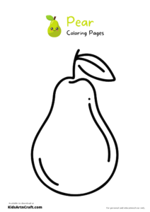 Pear Coloring Pages For Kids – Free Printables - Kids Art & Craft