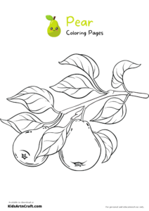 Pear Coloring Pages For Kids – Free Printables - Kids Art & Craft