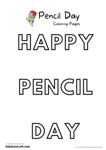 Pencil Day Coloring Pages For Kids – Free Printables - Kids Art & Craft