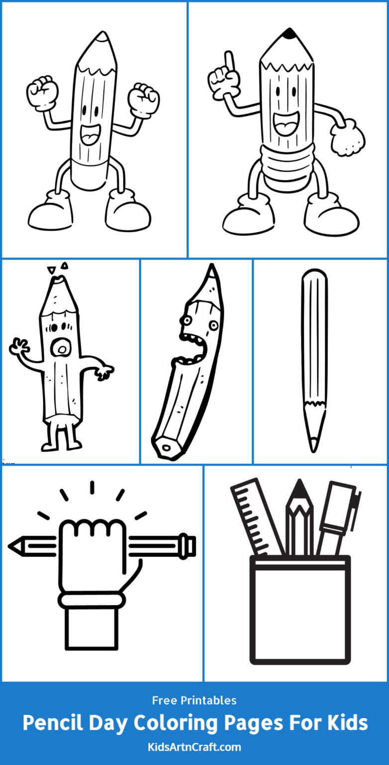 Pencil Day Coloring Pages For Kids – Free Printables - Kids Art & Craft