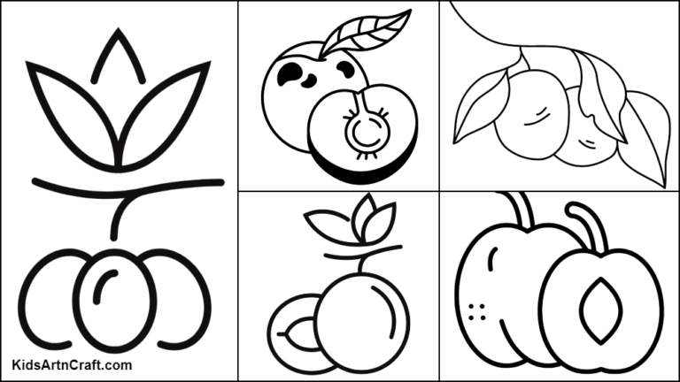 Plum Coloring Pages For Kids – Free Printables - Kids Art & Craft