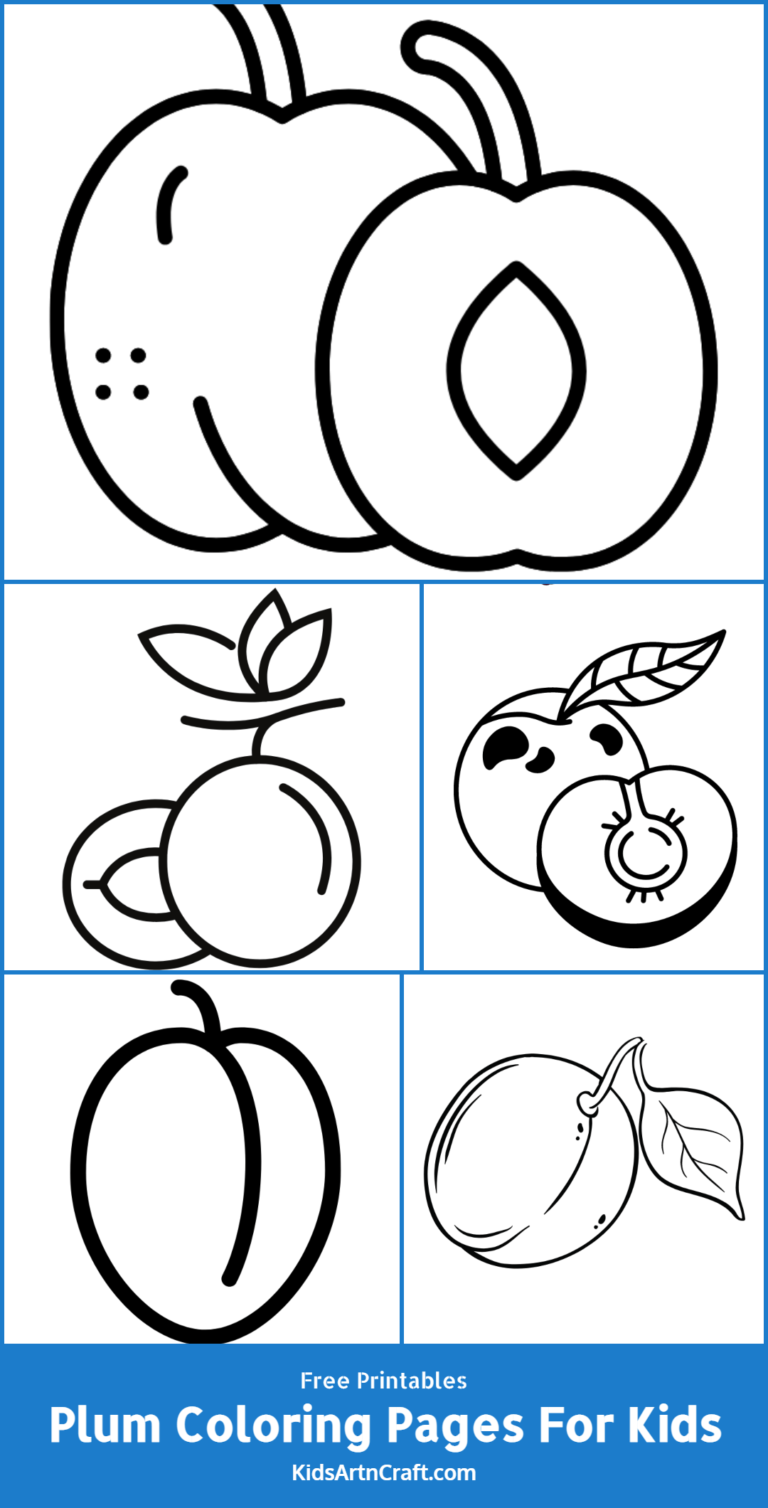 Plum Coloring Pages For Kids – Free Printables - Kids Art & Craft