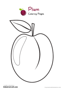 Plum Coloring Pages For Kids – Free Printables - Kids Art & Craft