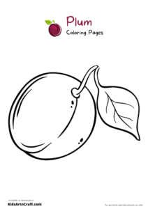 Plum Coloring Pages For Kids – Free Printables - Kids Art & Craft