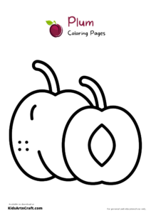Plum Coloring Pages For Kids – Free Printables - Kids Art & Craft