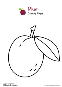 Plum Coloring Pages For Kids – Free Printables - Kids Art & Craft