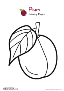 Plum Coloring Pages For Kids – Free Printables - Kids Art & Craft