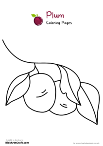 Plum Coloring Pages For Kids – Free Printables - Kids Art & Craft