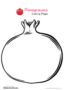 Pomegranate Coloring Pages For Kids – Free Printables - Kids Art & Craft