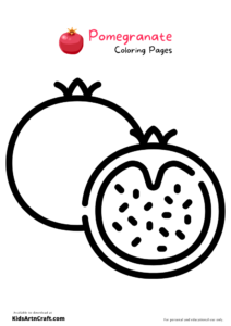 Pomegranate Coloring Pages For Kids – Free Printables - Kids Art & Craft