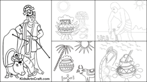 Pongal / Sankranti Coloring Pages For Kids – Free Printables - Kids Art ...