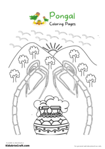 Pongal / Sankranti Coloring Pages For Kids – Free Printables - Kids Art ...