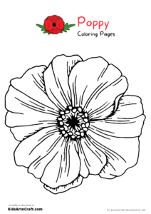 Poppy Coloring Pages For Kids – Free Printables - Kids Art & Craft