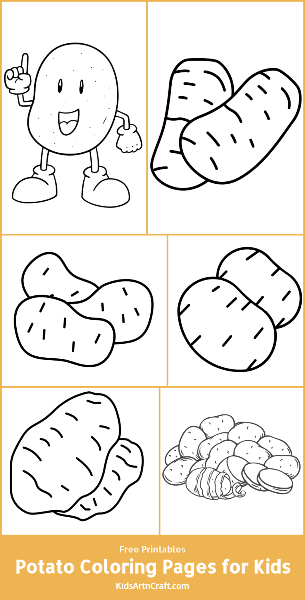 Potato Coloring Pages For Kids – Free Printables - Kids Art & Craft