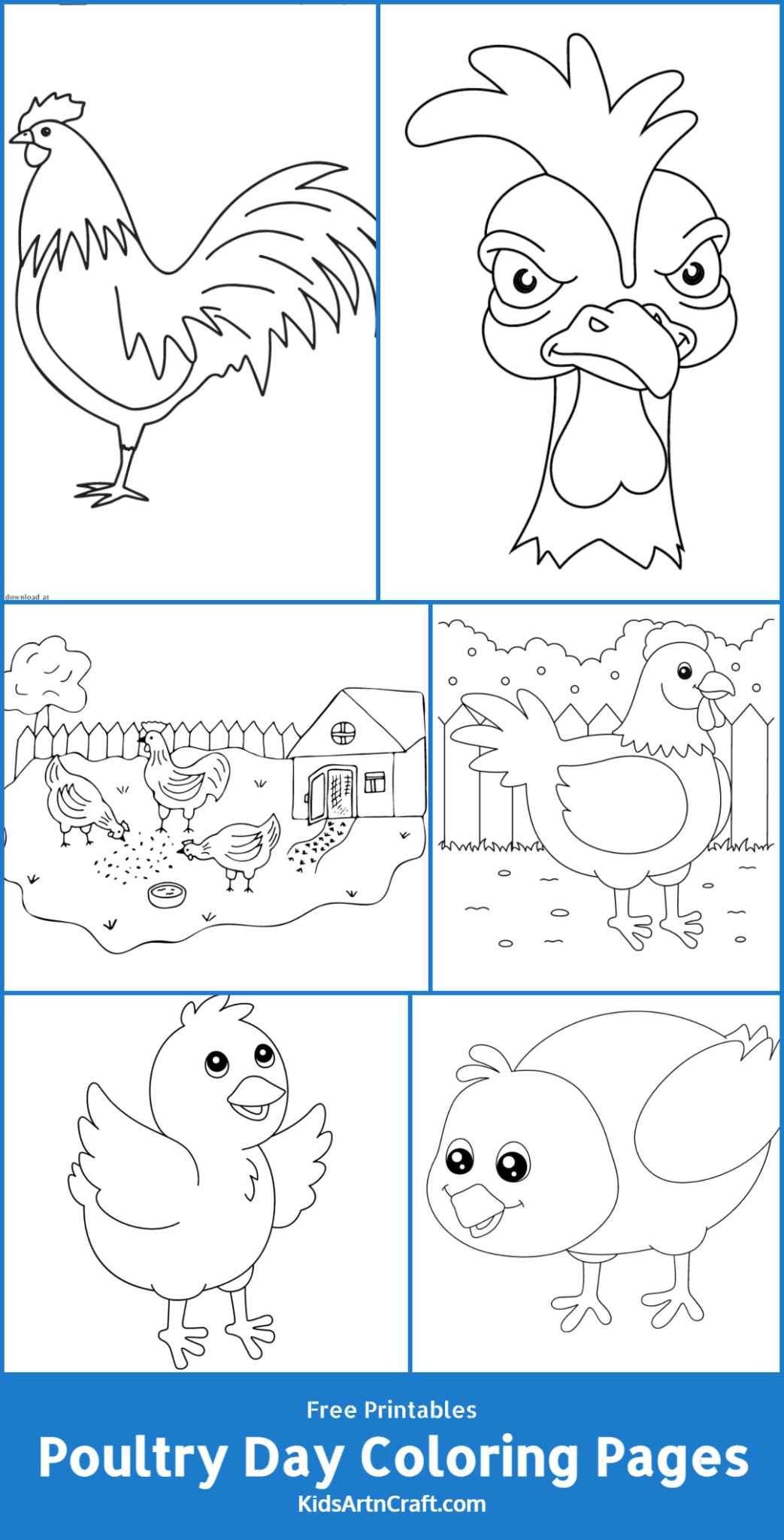 Poultry Day Coloring Pages For Kids – Free Printables - Kids Art & Craft