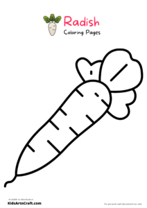 Radish Coloring Pages For Kids – Free Printables - Kids Art & Craft