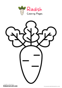 Radish Coloring Pages For Kids – Free Printables - Kids Art & Craft