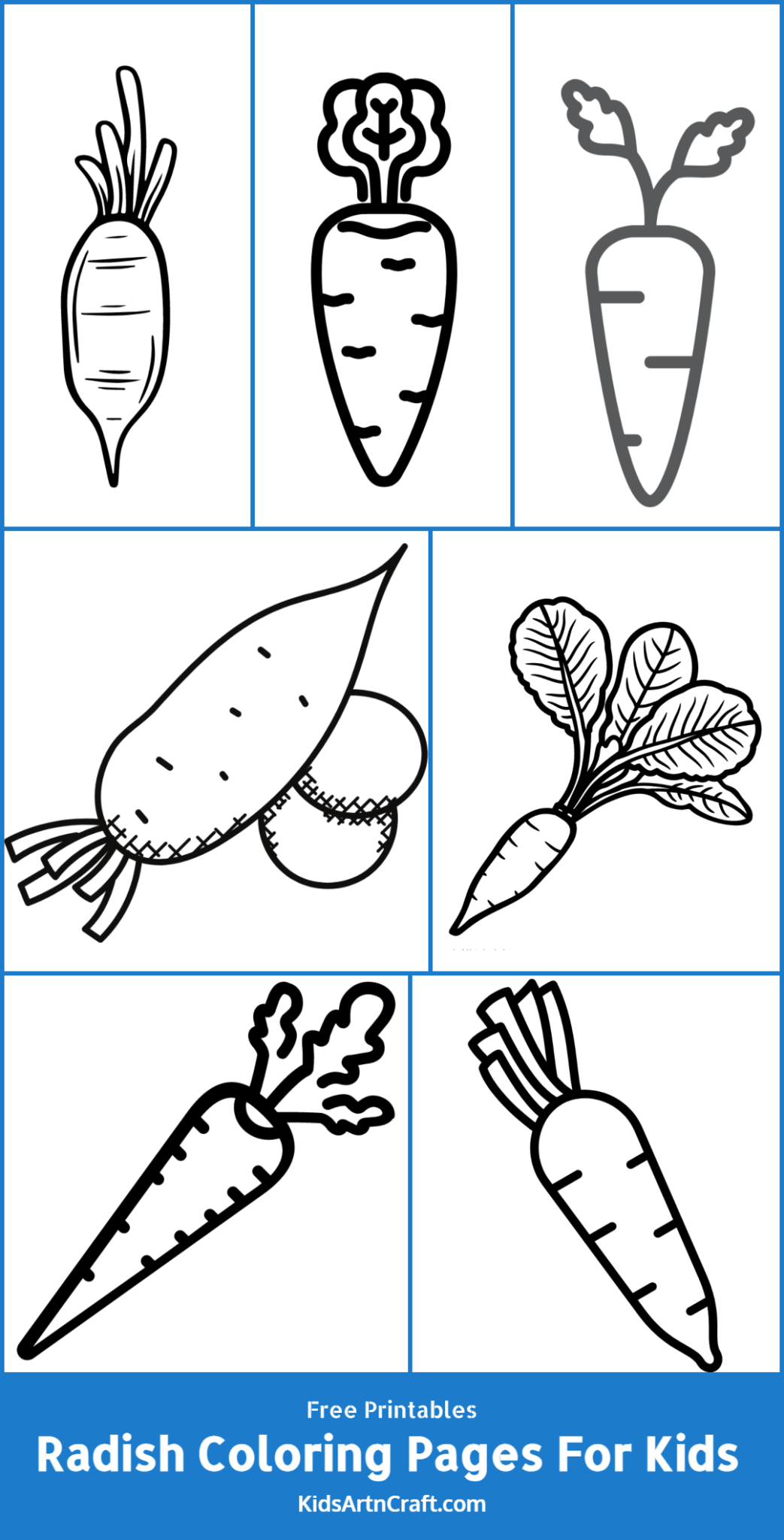 Radish Coloring Pages For Kids – Free Printables - Kids Art & Craft