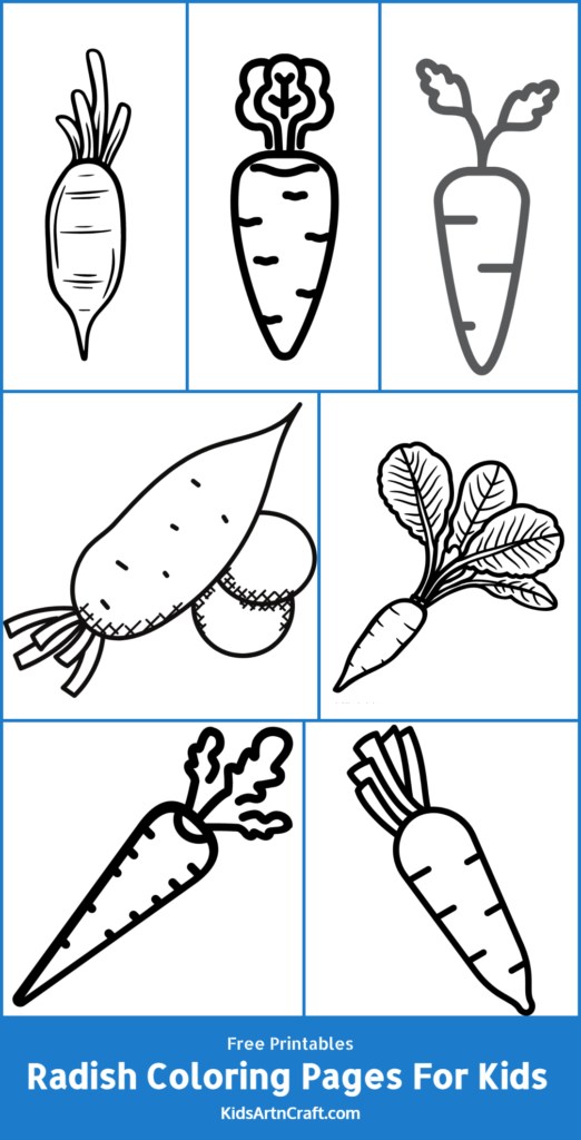 Radish Coloring Pages For Kids – Free Printables - Kids Art & Craft