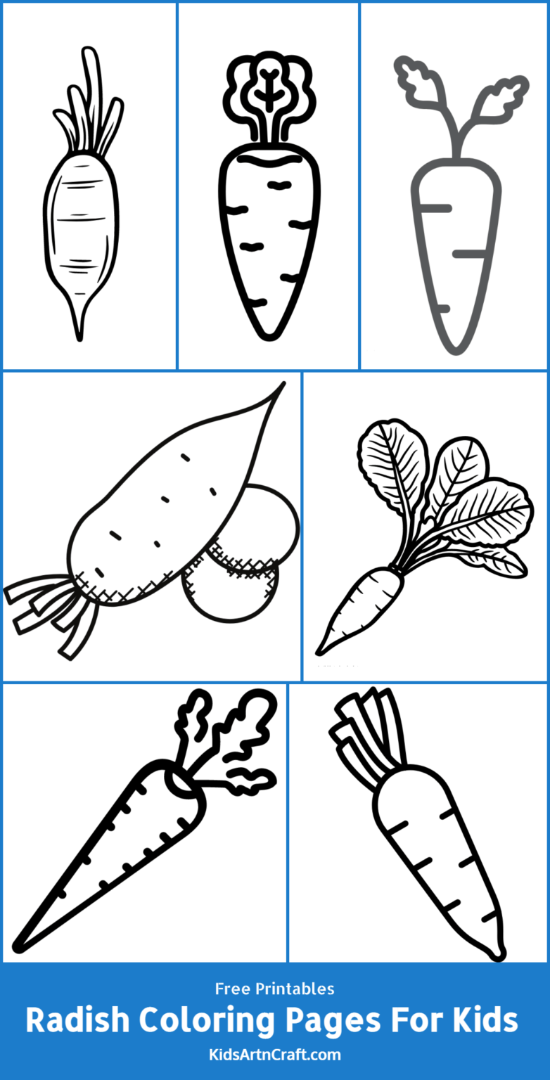 Radish Coloring Pages For Kids – Free Printables - Kids Art & Craft