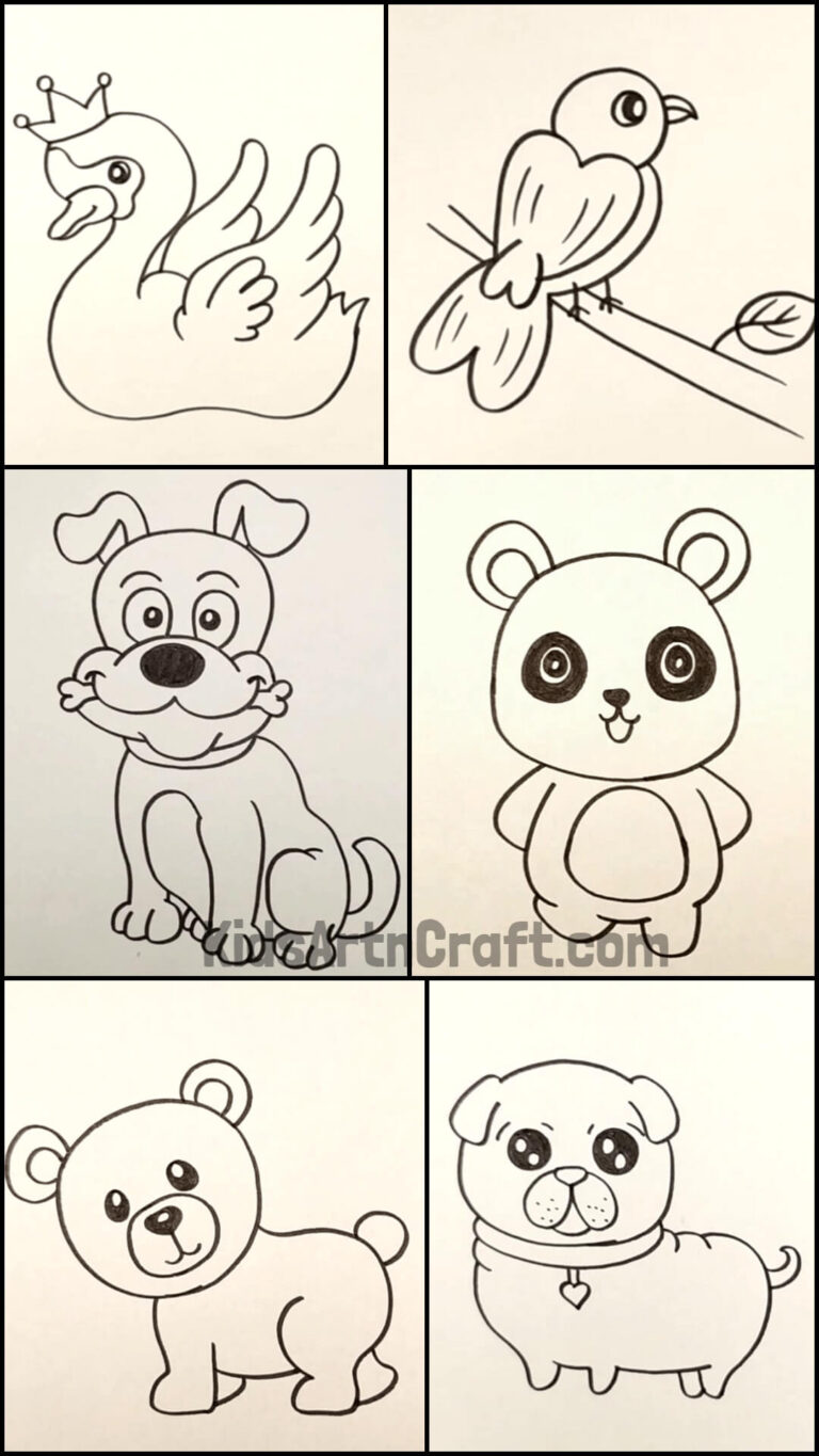 Simple Animal Drawing Ideas for Kids - Kids Art & Craft