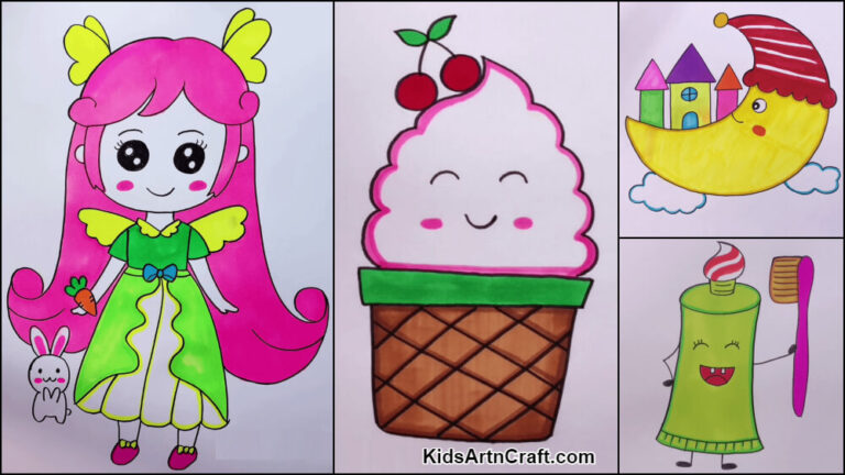 Simple Colorful Drawings for Kids - Kids Art & Craft