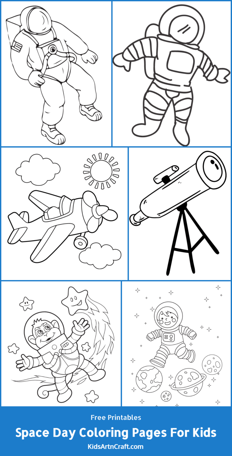 Space Day Coloring Pages For Kids – Free Printables - Kids Art & Craft