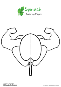 Spinach Coloring Pages For Kids – Free Printables - Kids Art & Craft