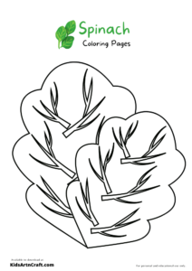 Spinach Coloring Pages For Kids – Free Printables - Kids Art & Craft