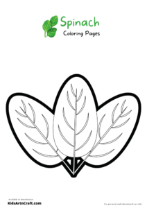 Spinach Coloring Pages For Kids – Free Printables - Kids Art & Craft
