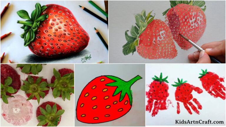 Strawberry Paintings for Kids - Kids Art & Craft