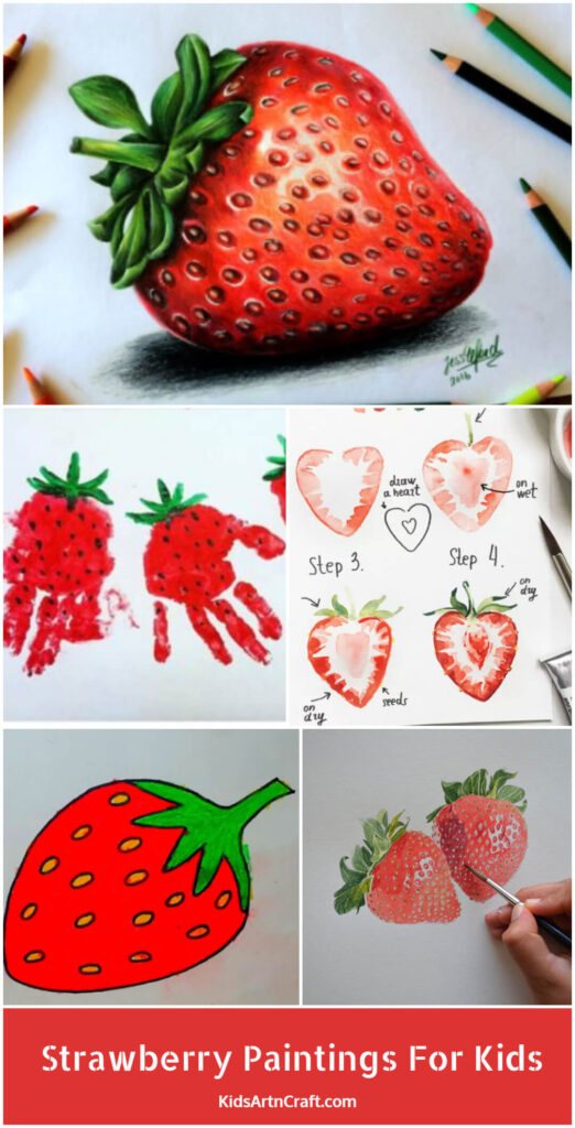 Strawberry Paintings for Kids - Kids Art & Craft