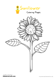 Sunflower Coloring Pages For Kids – Free Printables - Kids Art & Craft