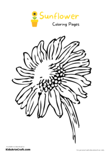 Sunflower Coloring Pages For Kids – Free Printables - Kids Art & Craft