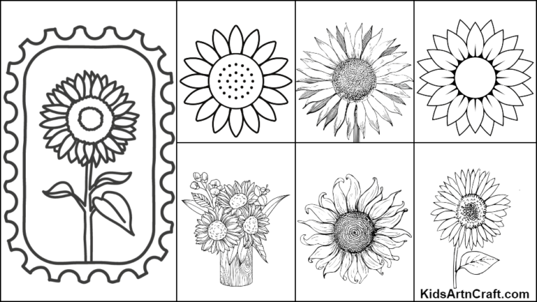 Sunflower Coloring Pages For Kids – Free Printables - Kids Art & Craft